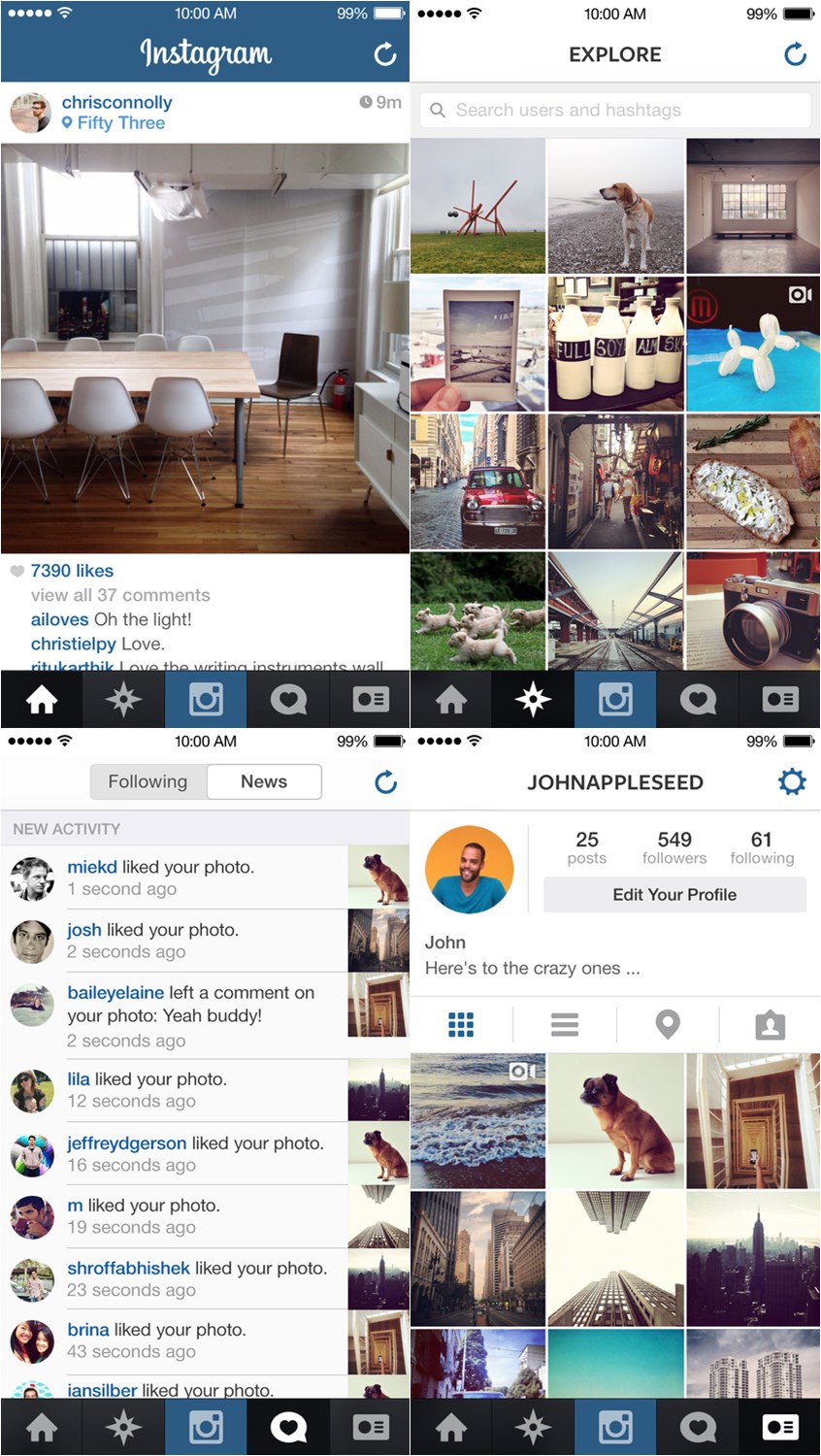 [iOS] Instagram อัปเดต ดีไซน์แบน, รูปเต็มจอ - Faceblog.in.th